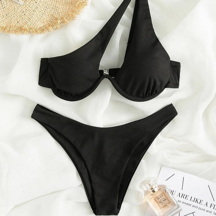 Dwuczęściowy kostium na jedno ramie – Pelie.pl